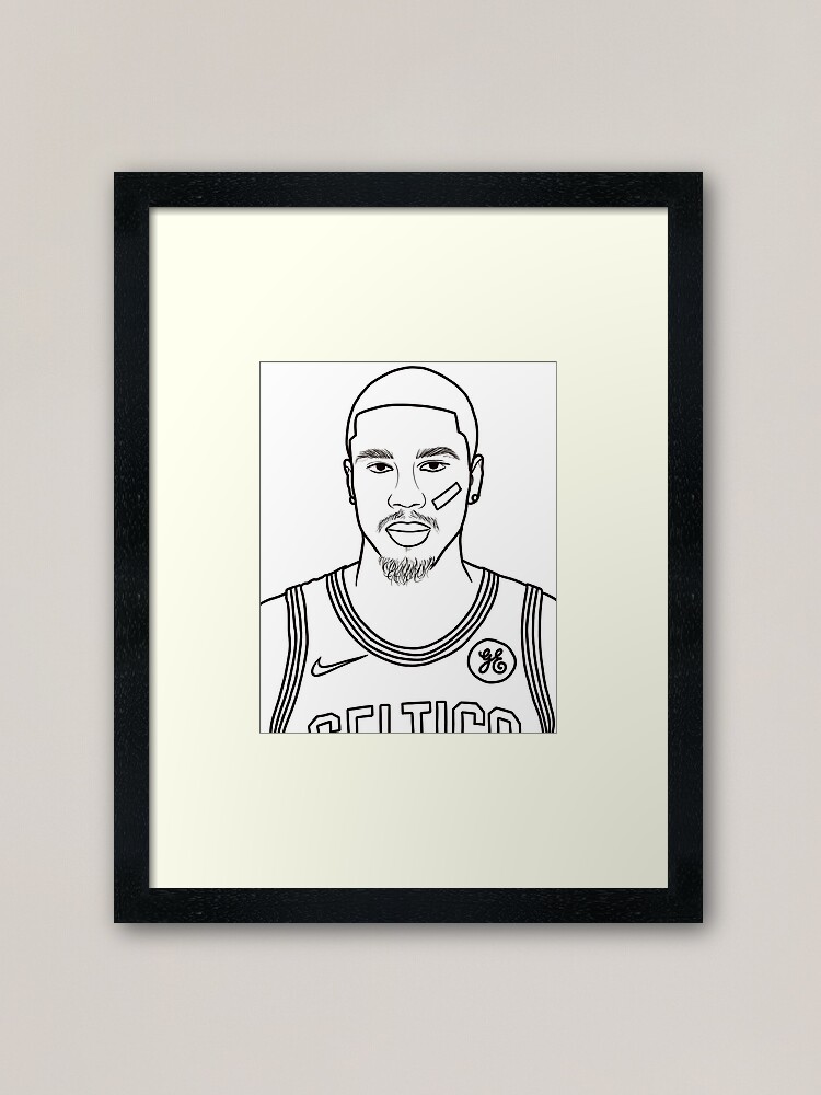 "Jayson Tatum Line Drawing" Framed Art Print by rehap1098 | Redbubble