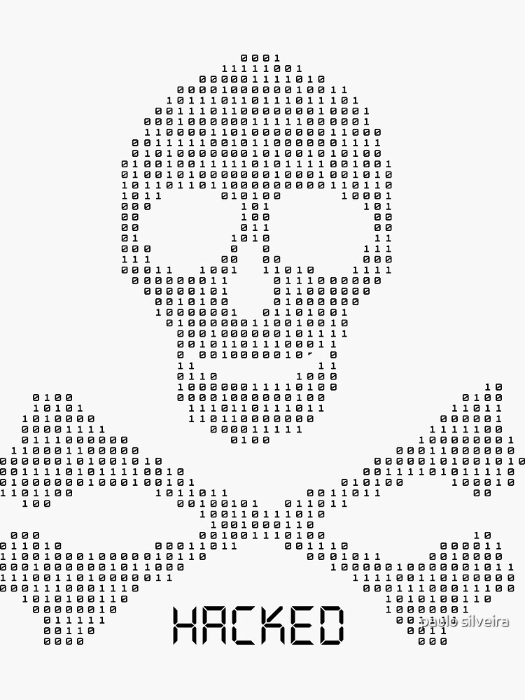 "Hackers design. Hacked skull!" Sticker for Sale by hypnotzd | Redbubble