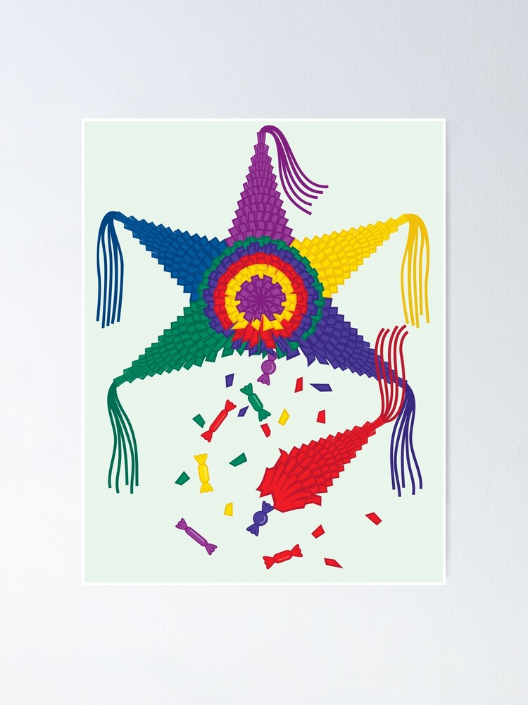 "Broken Star Pinata with Candy falling" Poster for Sale by tandaleah ...