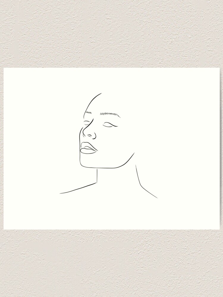 "Face black line drawing" Art Print by Sanidra | Redbubble