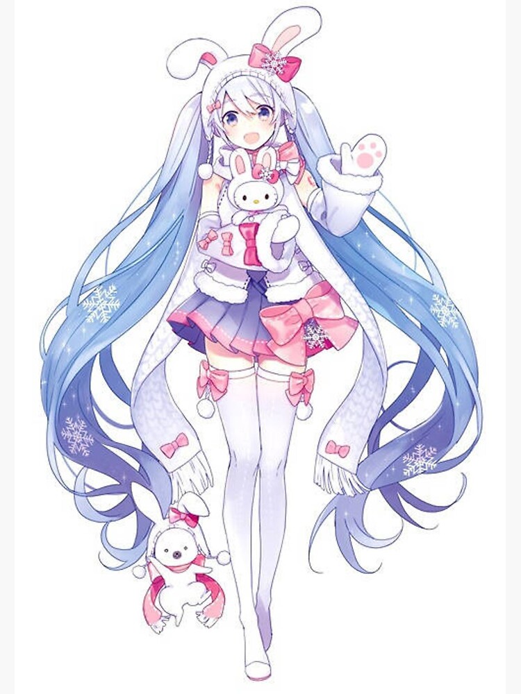 "Snow Rabbit Miku" Sticker for Sale by feemac35 | Redbubble