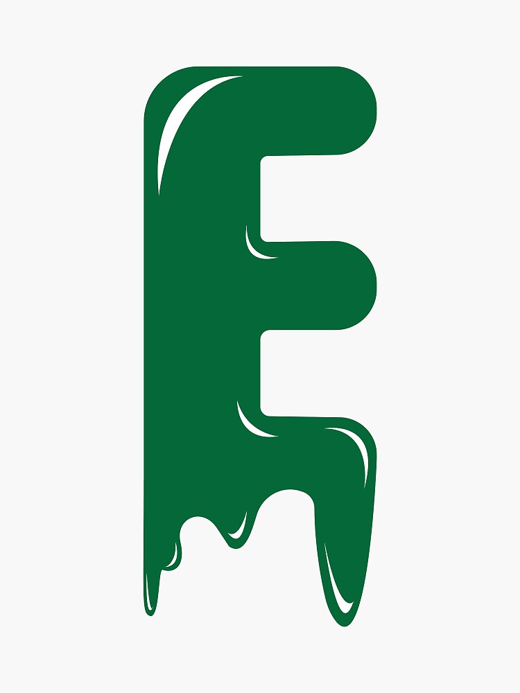 "Letter E Drip Dark Green" Sticker for Sale by saradgoulart | Redbubble