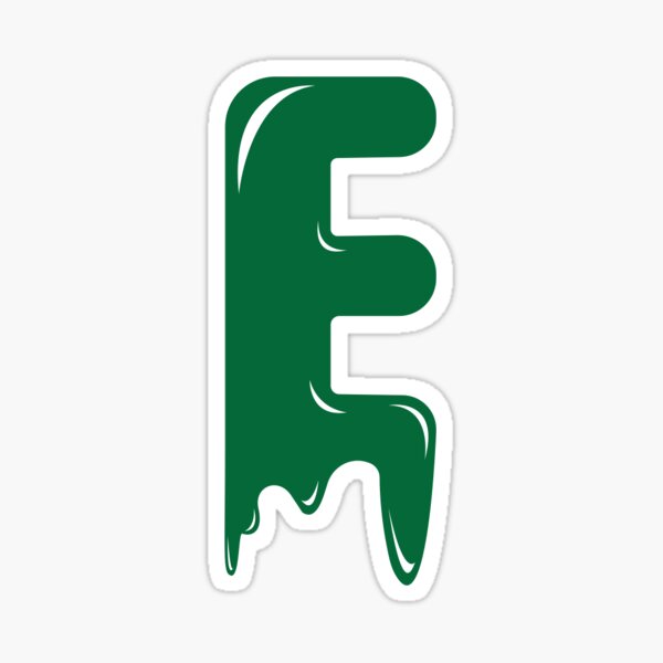 "Letter E Drip Dark Green" Sticker for Sale by saradgoulart | Redbubble