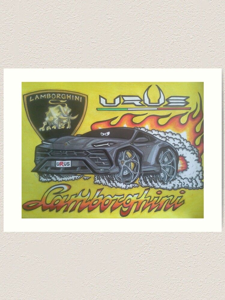 "Lamborghini Urus Cartoon Hotrod" Art Print for Sale by Gasserdesigns ...