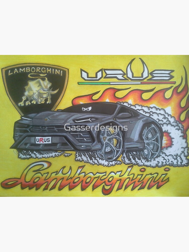"Lamborghini Urus Cartoon Hotrod" Art Print for Sale by Gasserdesigns ...