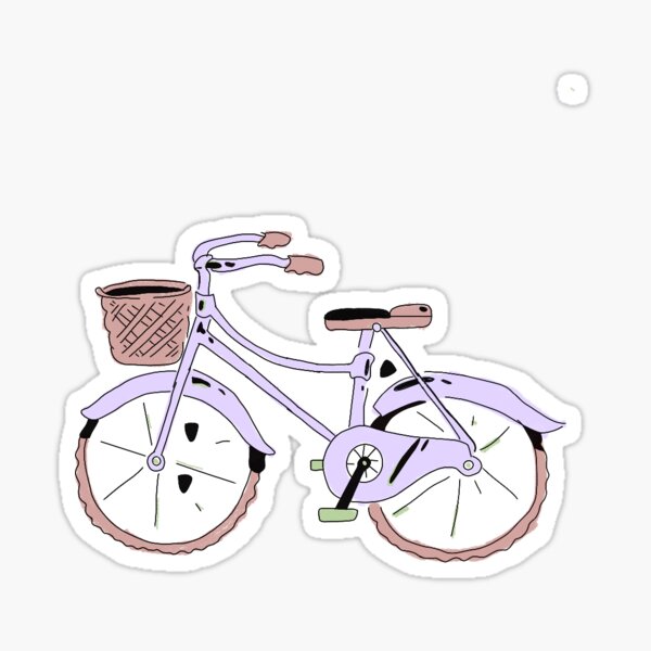 "Cute bicycle lavender/purple" Sticker for Sale by coffeecrisp | Redbubble