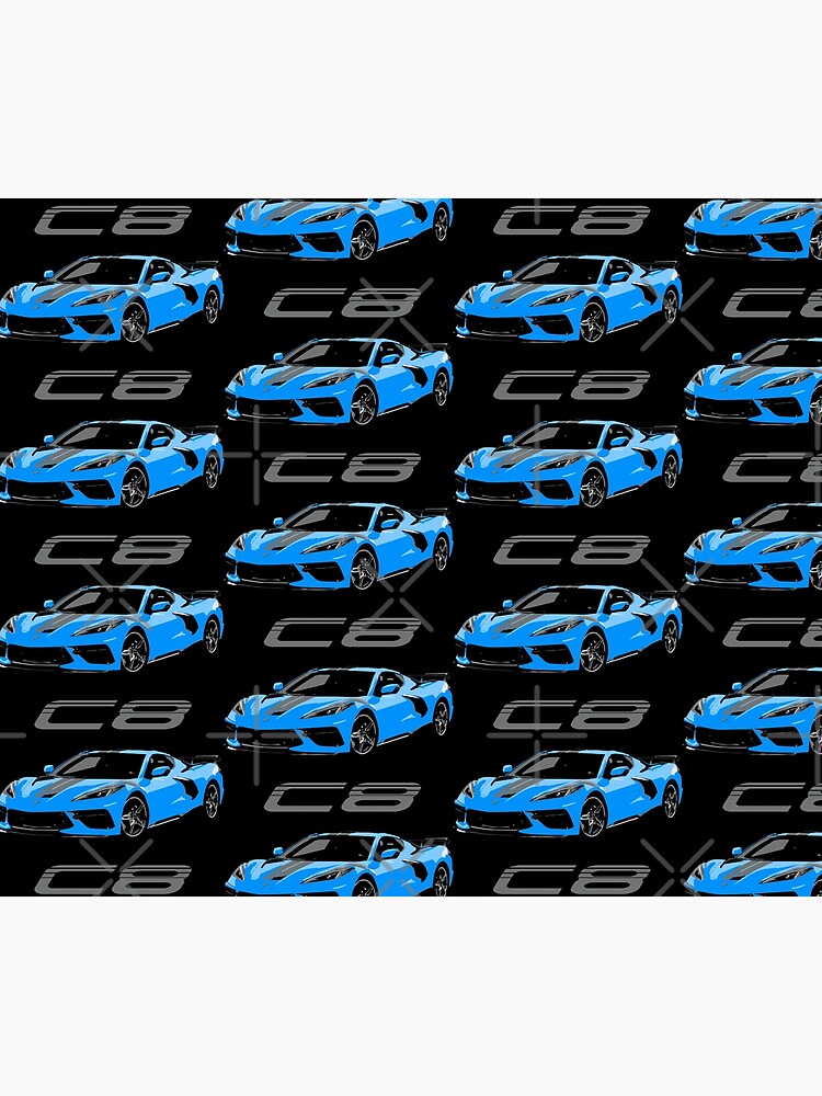Blue Chevy Corvette C8 Mid Engine | Shower Curtain sold by Guilherme ...