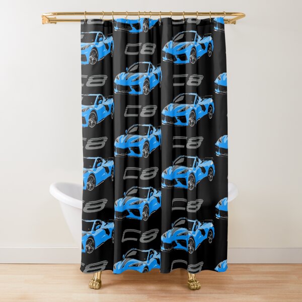 Blue Chevy Corvette C8 Mid Engine | Shower Curtain sold by Guilherme ...