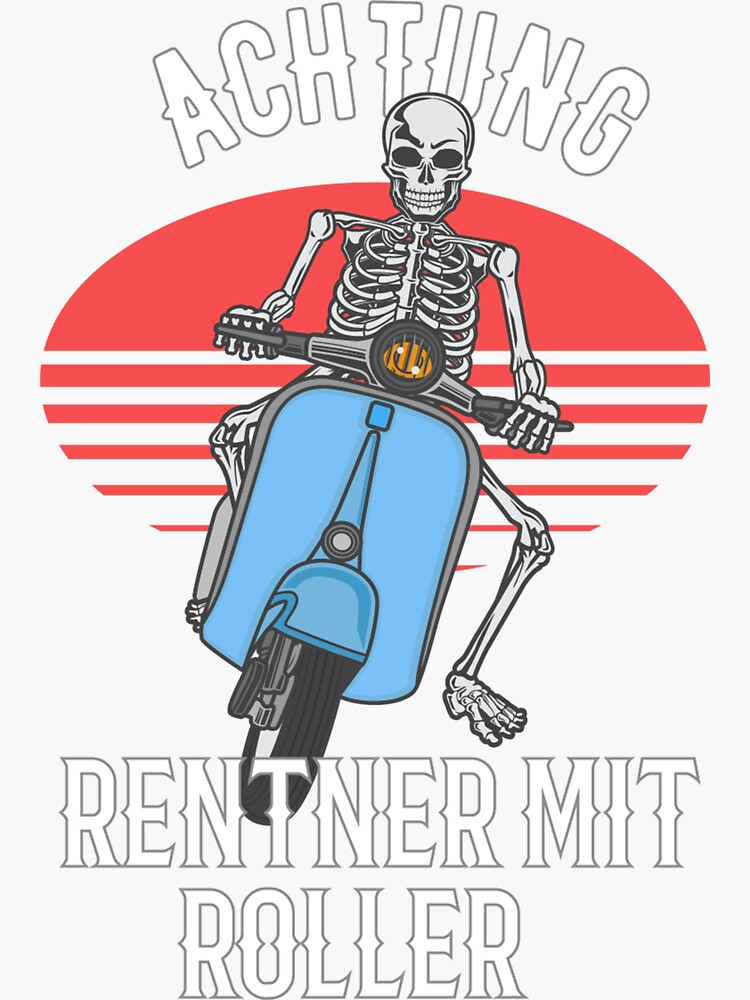 "Warning pensioner with scooter scooter driver saying" Sticker by ...