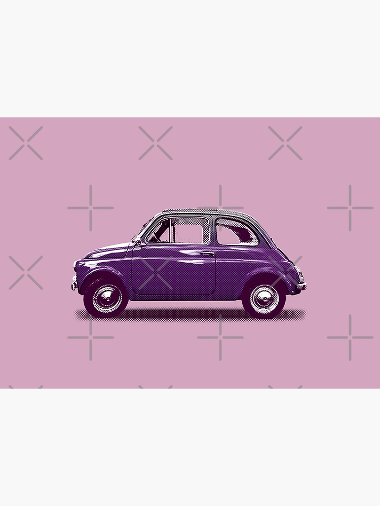 "Purple Fiat 500" Sticker for Sale by markvickers41 | Redbubble