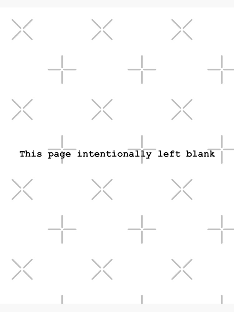 "This Page Intentionally Left Blank | Black Print" Art Board Print for ...