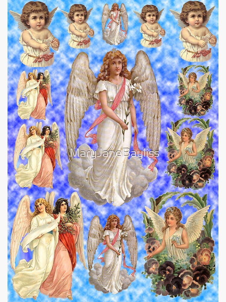 "Old Fashioned Angels Deco Paper" Poster for Sale by MaryJaneBayliss ...