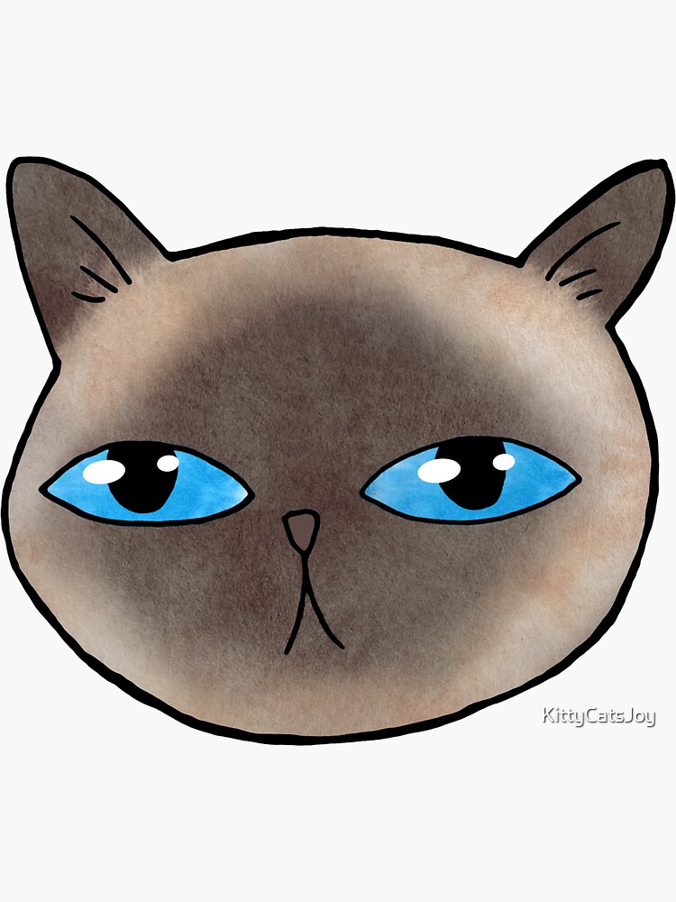 "Cute Siamese Cat" Sticker for Sale by KittyCatsJoy | Redbubble