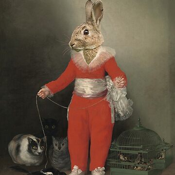 "Rabbit in Red with Pets" Greeting Card for Sale by GrayHareCards ...