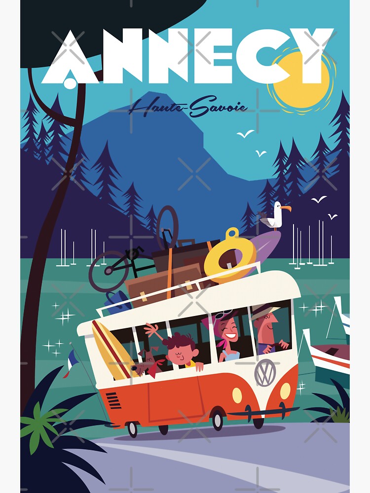 "Annecy poster" Sticker by GAGodel | Redbubble