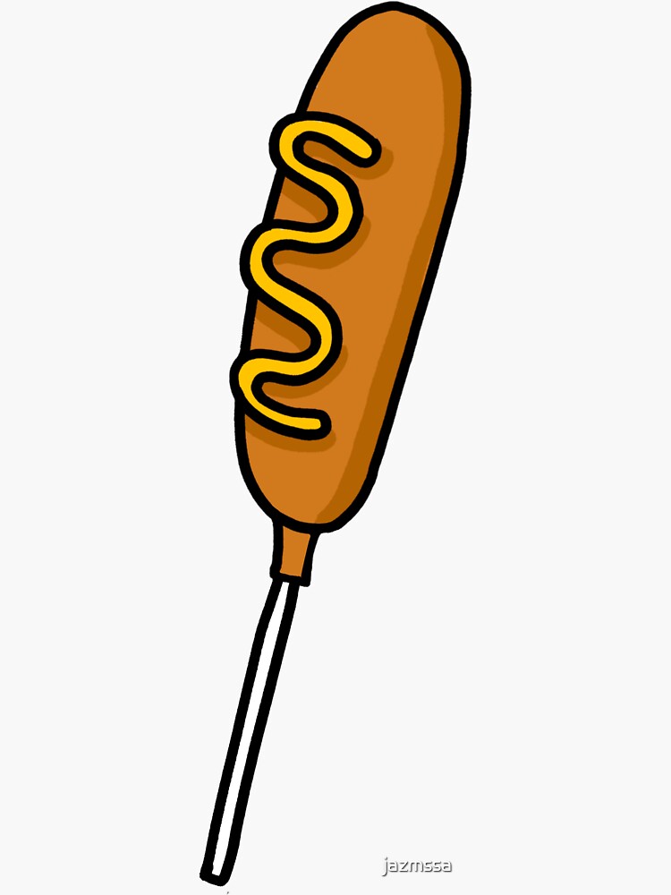 "Corn dog doodle sticker" Sticker for Sale by jazmssa | Redbubble