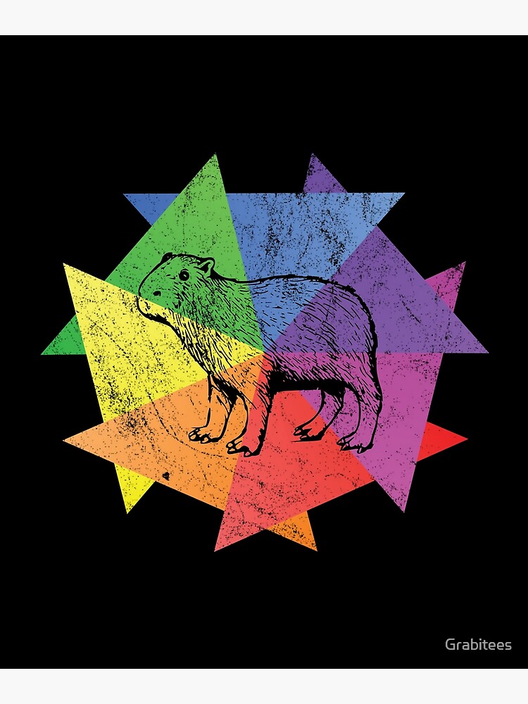 "Vintage Capybara Lover Retro Rodent Silhouette Gift print" Poster by ...
