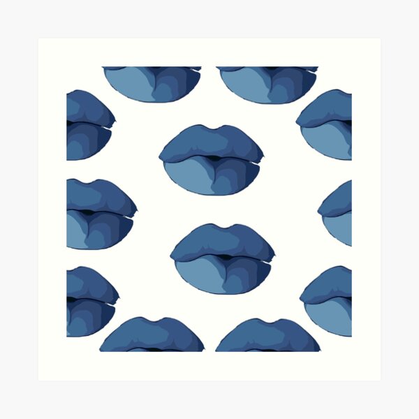 "Blue lips" Art Print for Sale by redgoch | Redbubble