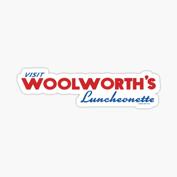 "Bobby West Exclusive Woolworth's Luncheonette Sign " Sticker for Sale ...