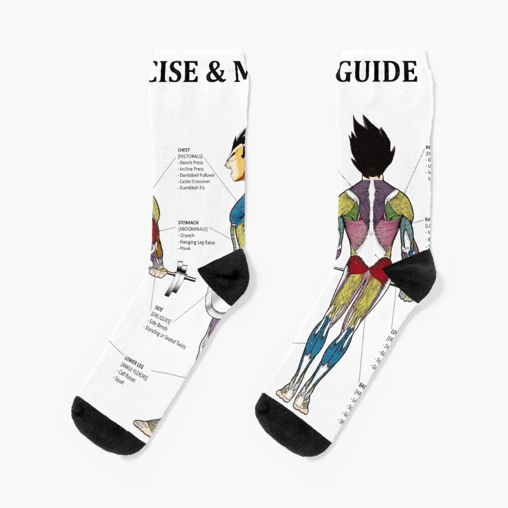"Bodybuilding, Exercise Anatomy Chart, Muscle Diagram, Anime" Socks for ...