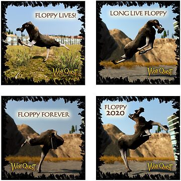 "Floppy - Set of 4" Sticker for Sale by WolfQuest | Redbubble