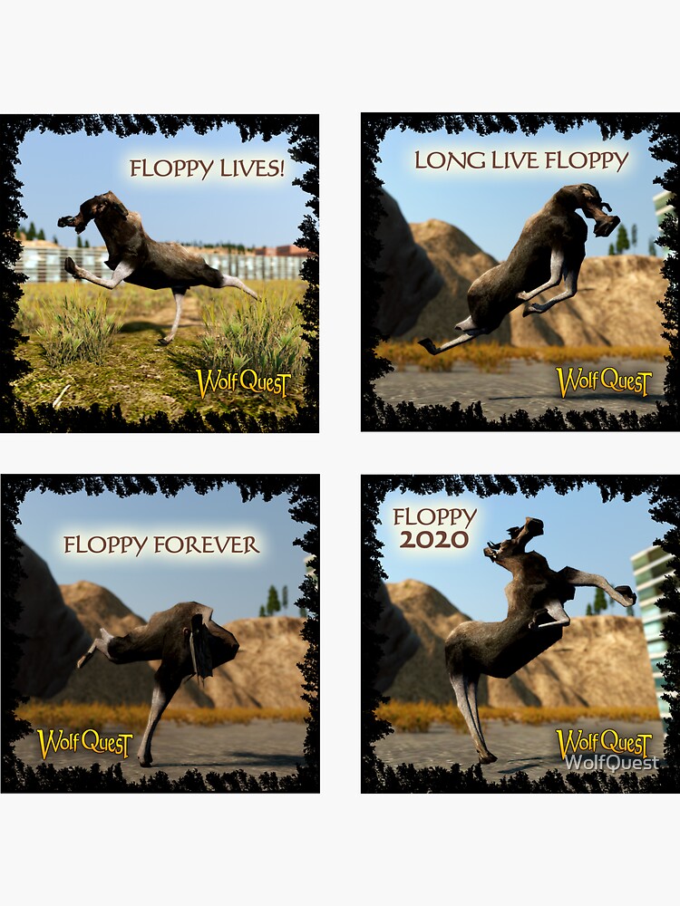 "Floppy - Set of 4" Sticker for Sale by WolfQuest | Redbubble