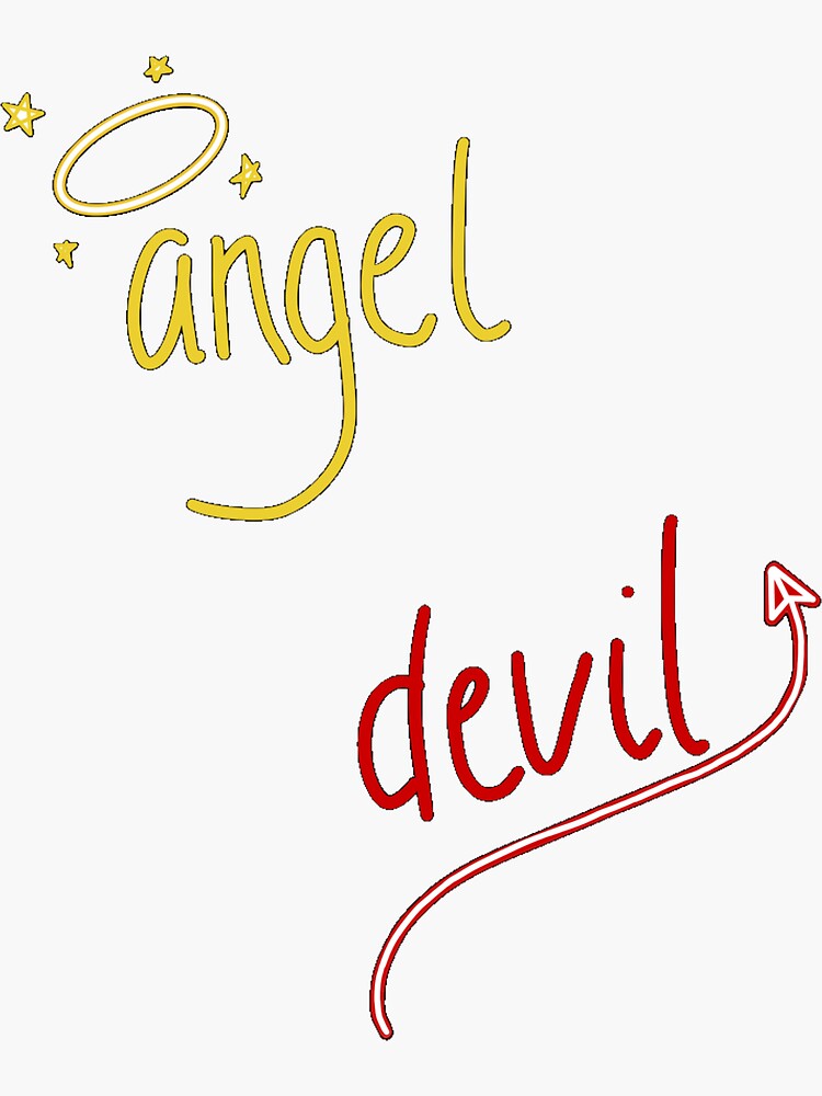 "Angel and Devil " Sticker by rachellwright | Redbubble