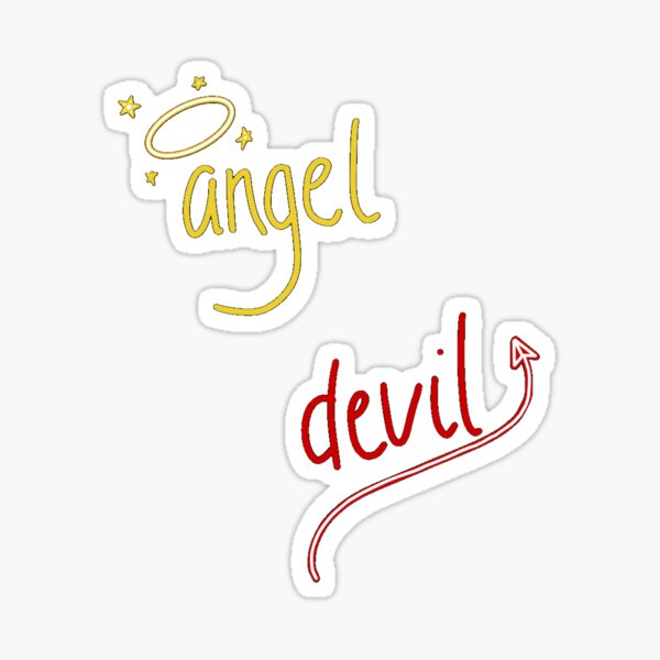 "Angel and Devil " Sticker by rachellwright | Redbubble