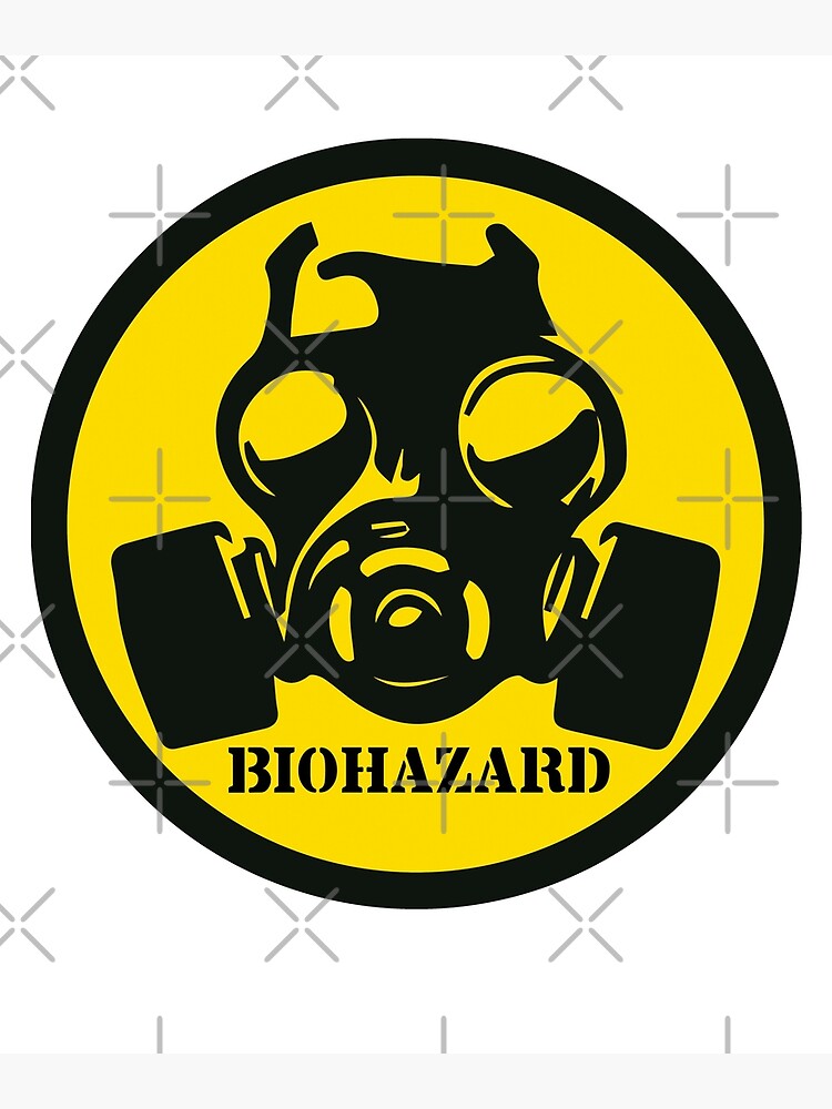 "BIOHAZARD Gas Mask CoronaVirus COVID-19 warning Sign" Poster for Sale ...