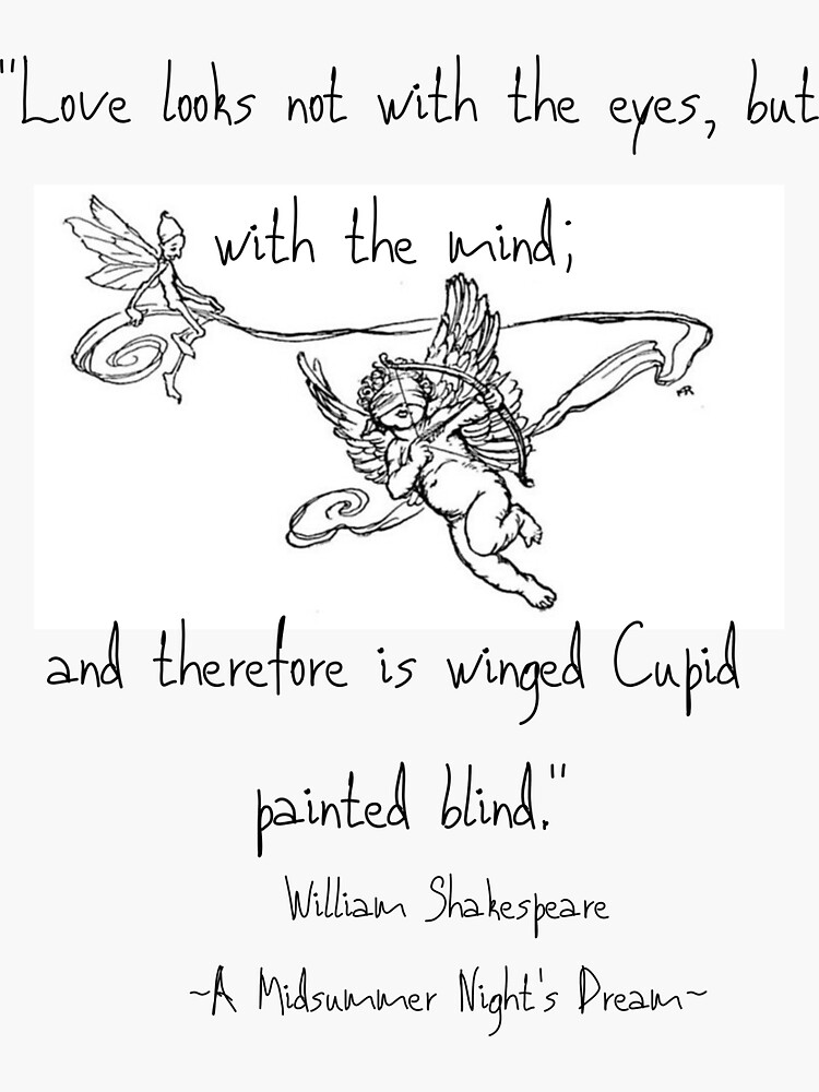 "Cupid painted blind" Sticker by ShakespeareNW1 | Redbubble
