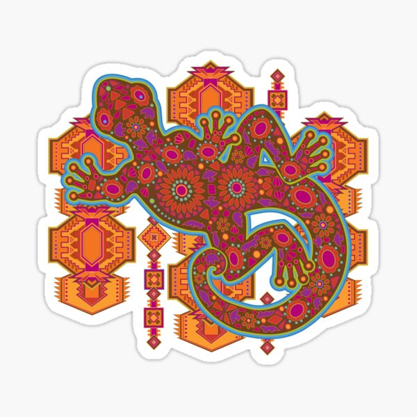 "Red Gecko" Sticker by lesacm | Redbubble