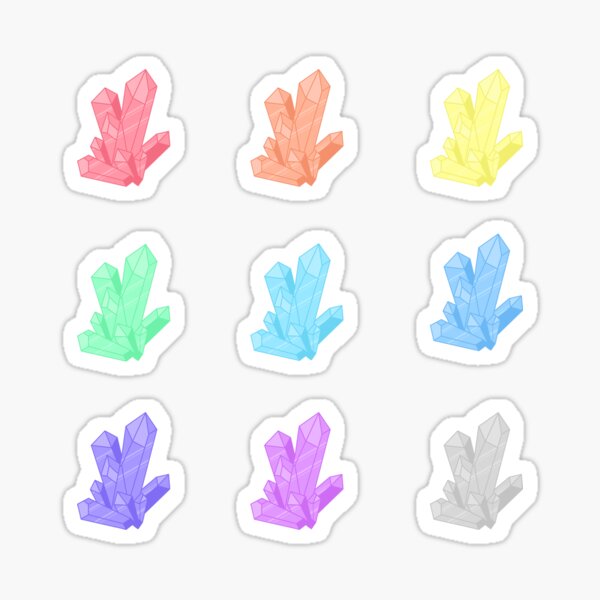 "Crystal Clusters - Set of 9" Sticker by lulubeeart | Redbubble