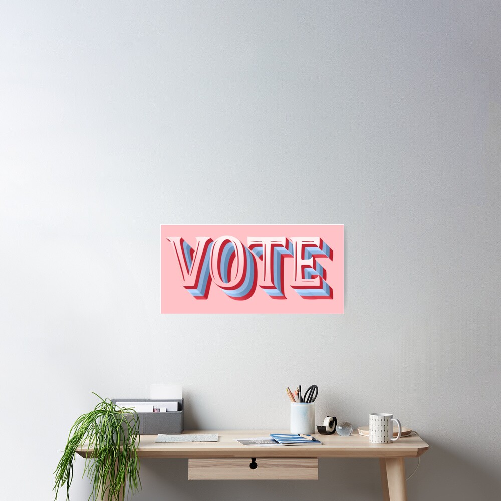 "Retro Pink Vote" Poster for Sale by stephensking | Redbubble