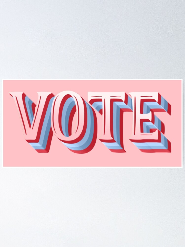 "Retro Pink Vote" Poster for Sale by stephensking | Redbubble