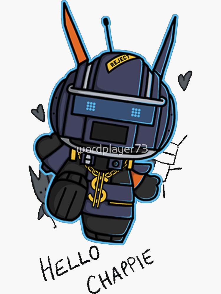 "Chappie t shirt, iphone case & more" Sticker for Sale by wordplayer73 ...