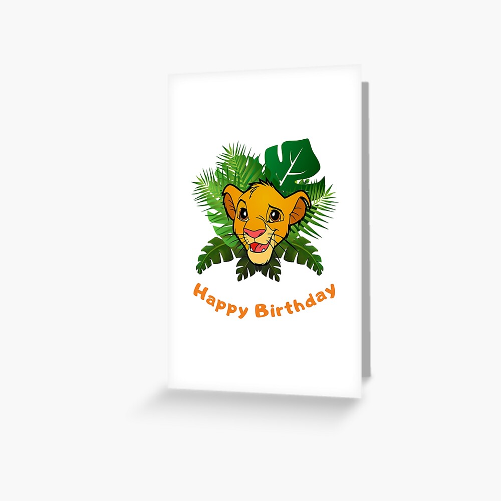 "Happy Birthday - Lion King - Simba" Greeting Card for Sale by ...