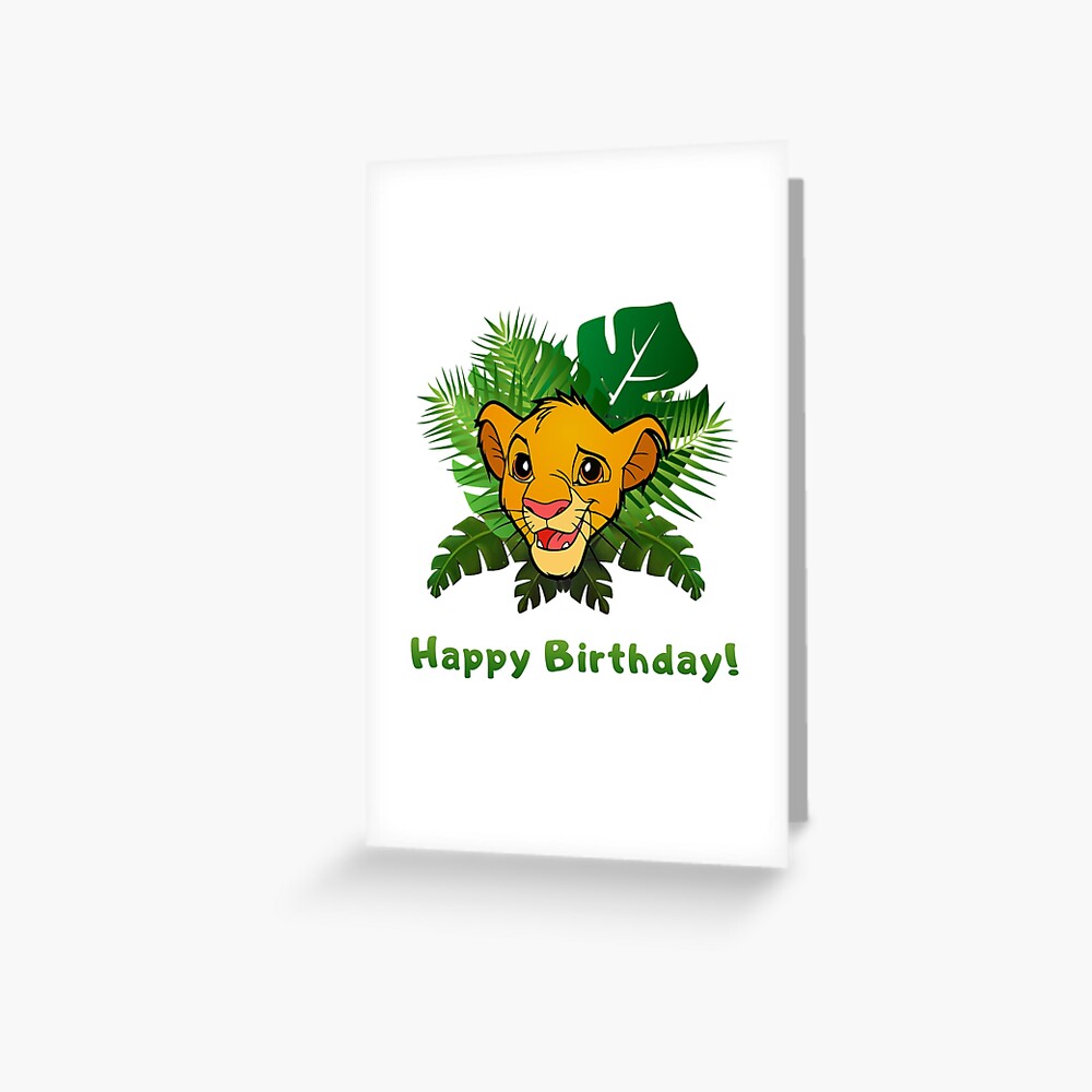 "Happy Birthday - Lion King - Simba" Greeting Card for Sale by ...