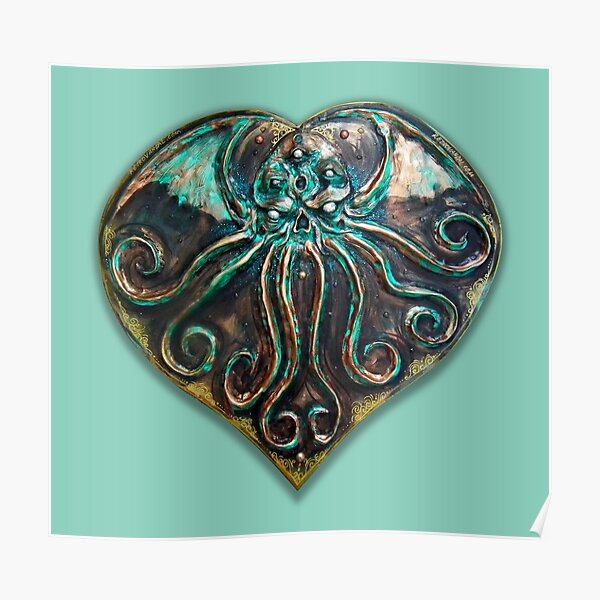 "Cthulhu Love Heart Obey Cthulhu Effigy" Poster by RetroVandal | Redbubble