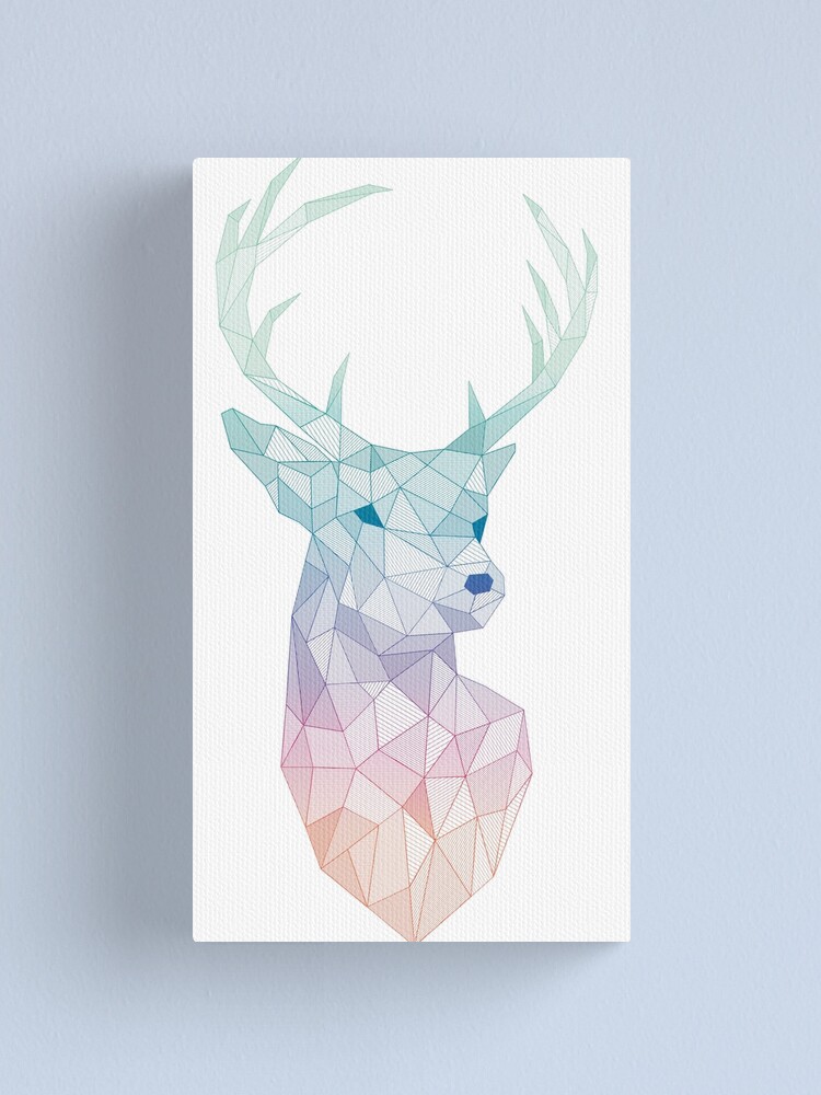 "Gradient crosshatch polygon art - Deer" Canvas Print for Sale by ...