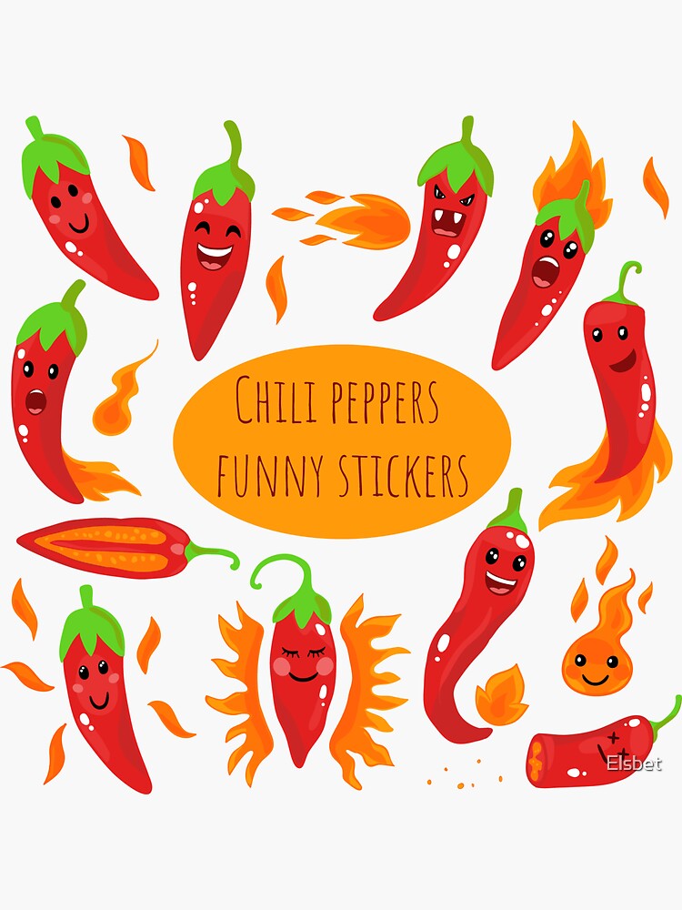 "Red chili peppers" Sticker for Sale by Elsbet | Redbubble