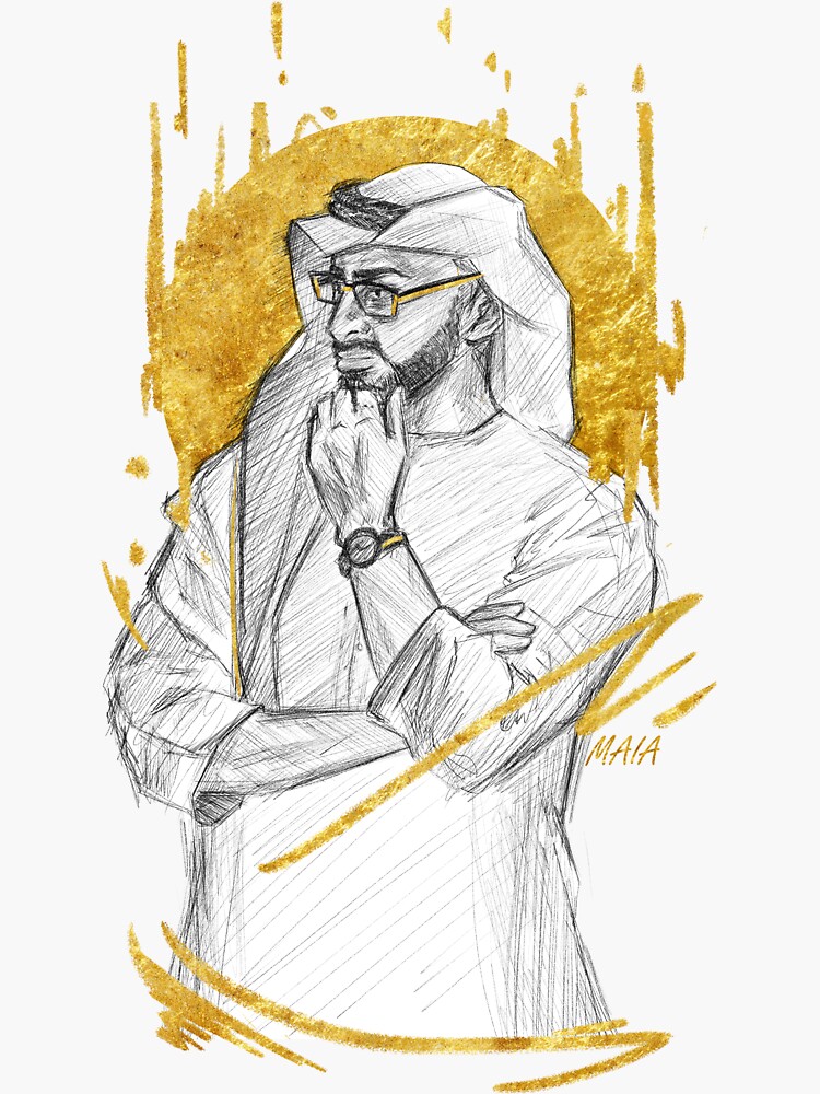 "Sheikh Mohammed Bin Zayed Al Nahyan, MBZ" Sticker for Sale by maia0o ...