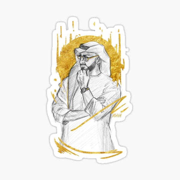 "Sheikh Mohammed Bin Zayed Al Nahyan, MBZ" Sticker for Sale by maia0o ...