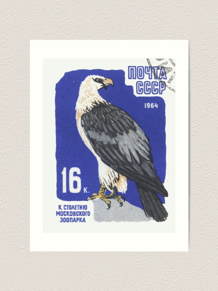 "Soviet Union stamp-Moscow Zoo Eagle" Art Print for Sale by citimonster ...