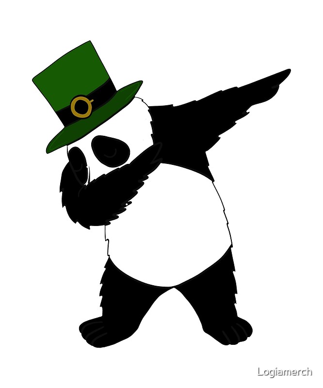 "st patricks day Panda Dab Dabbing Funny Animal " by Logia Merch ...