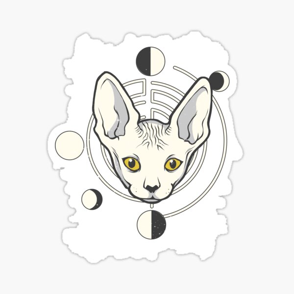 "Sphynx cat cat space outer space planets stars" Sticker by AaaleXX ...