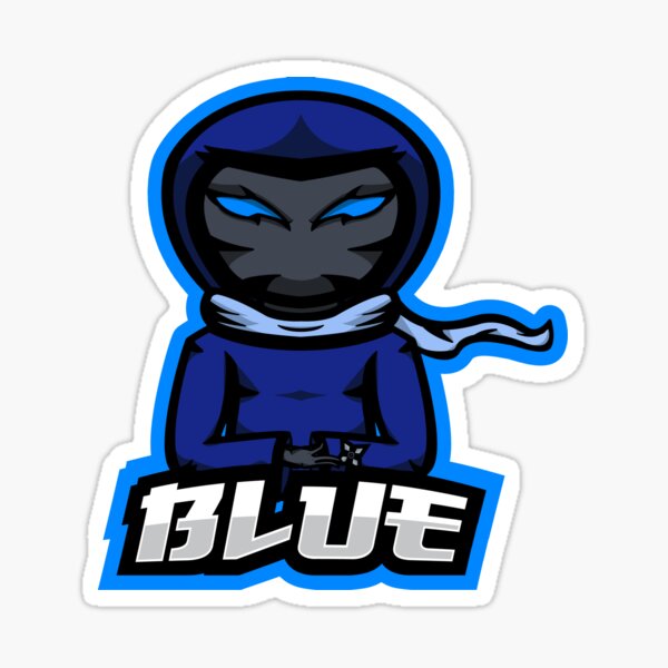 "Blue gaming logo" Sticker for Sale by Pryexez | Redbubble