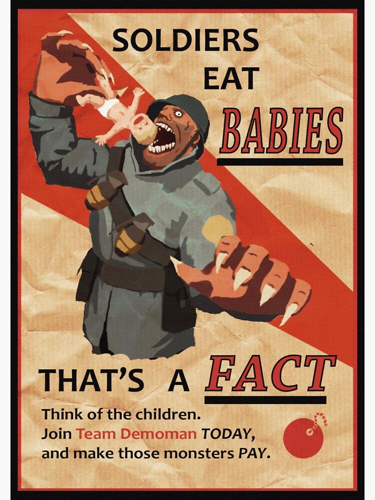 "soldiers eat babies - tf2" Sticker for Sale by bonemeat | Redbubble