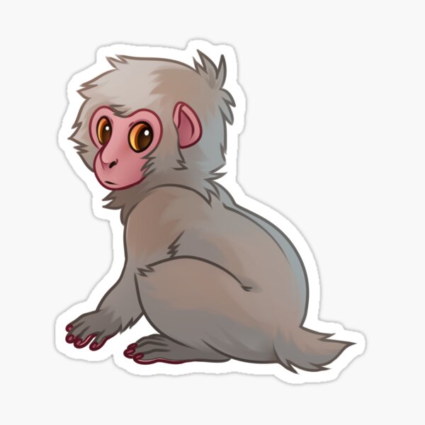 "Snow monkey" Sticker by Mr-Lemur | Redbubble