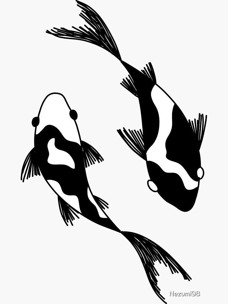 "Koi fish negative " Sticker for Sale by Nezumi98 | Redbubble