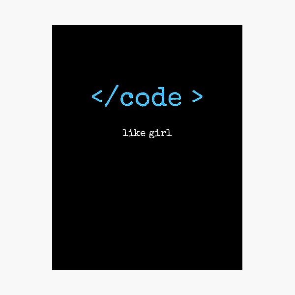 Lámina fotográfica «Código como una niña. Programador geek, codificando un regalo con una ...
